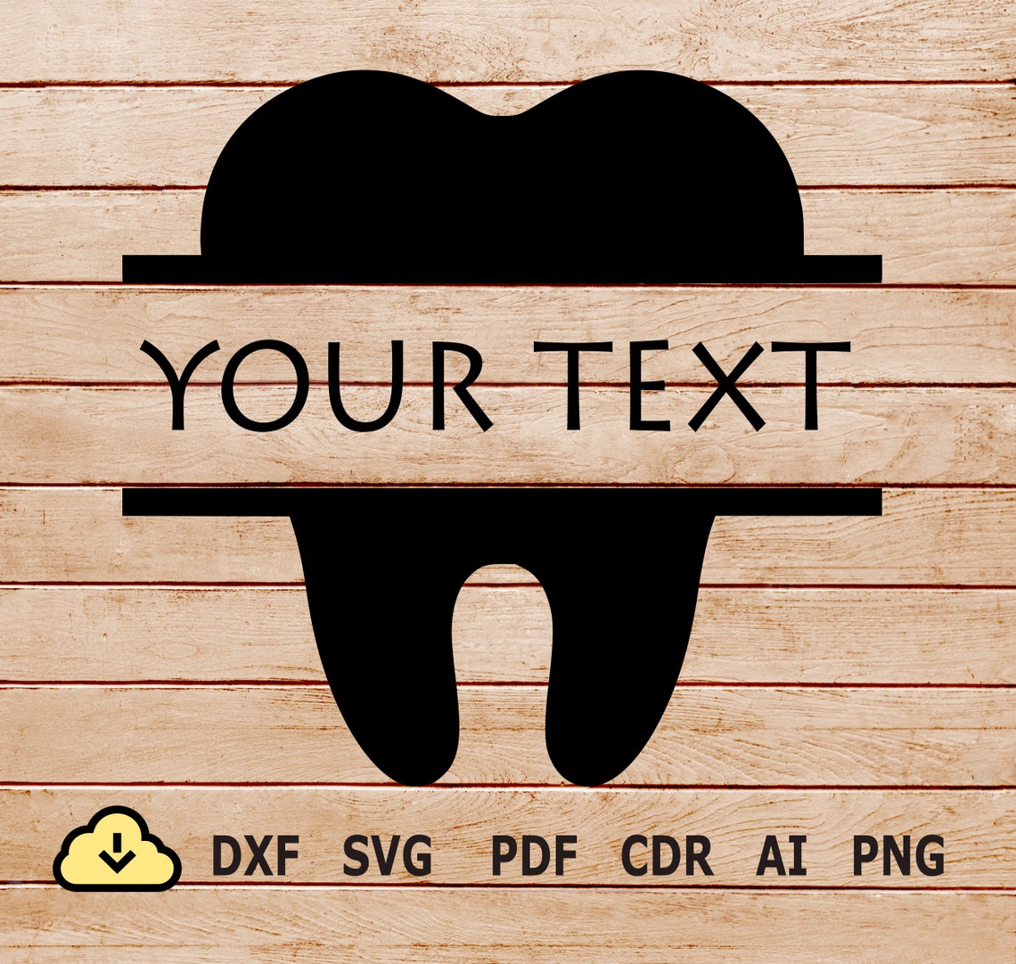 Tooth Monogram Svg, Tooth Model for Personalized Texts and Names, Tooth ...