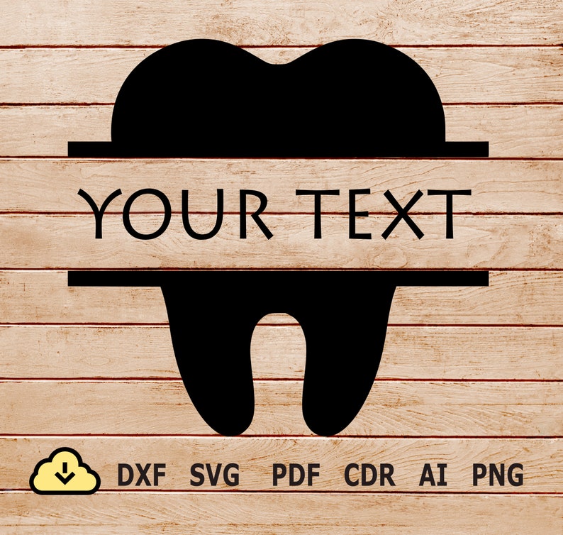 Tooth Monogram Svg, Tooth Model for Personalized Texts and Names, Tooth ...
