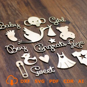 Baby Shower New Baby Laser Cut, Baby Cricut Silhouette SVG , Baby Shape ...