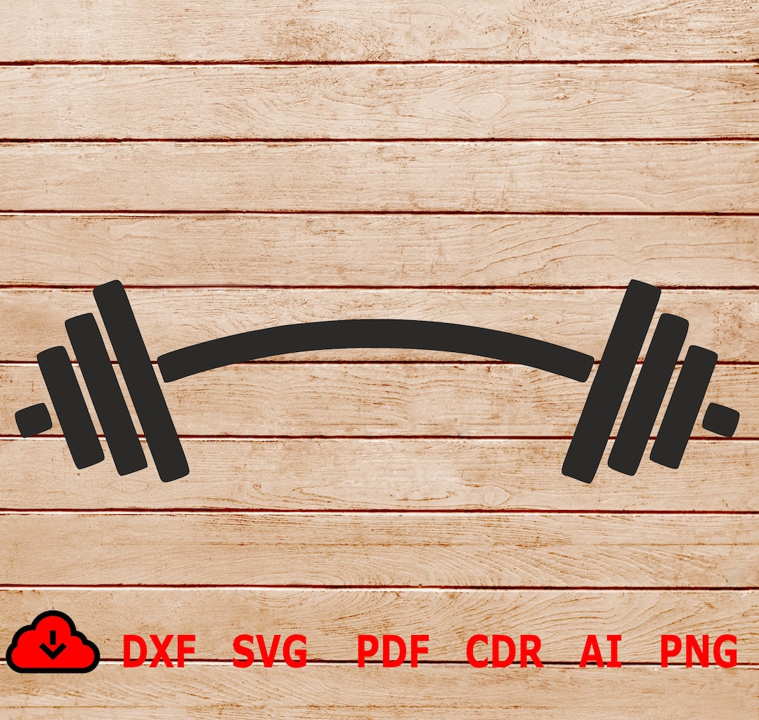 Curved Barbell Svg Vector , Barbell Svg Papaer Cutting, Weight Svg ...