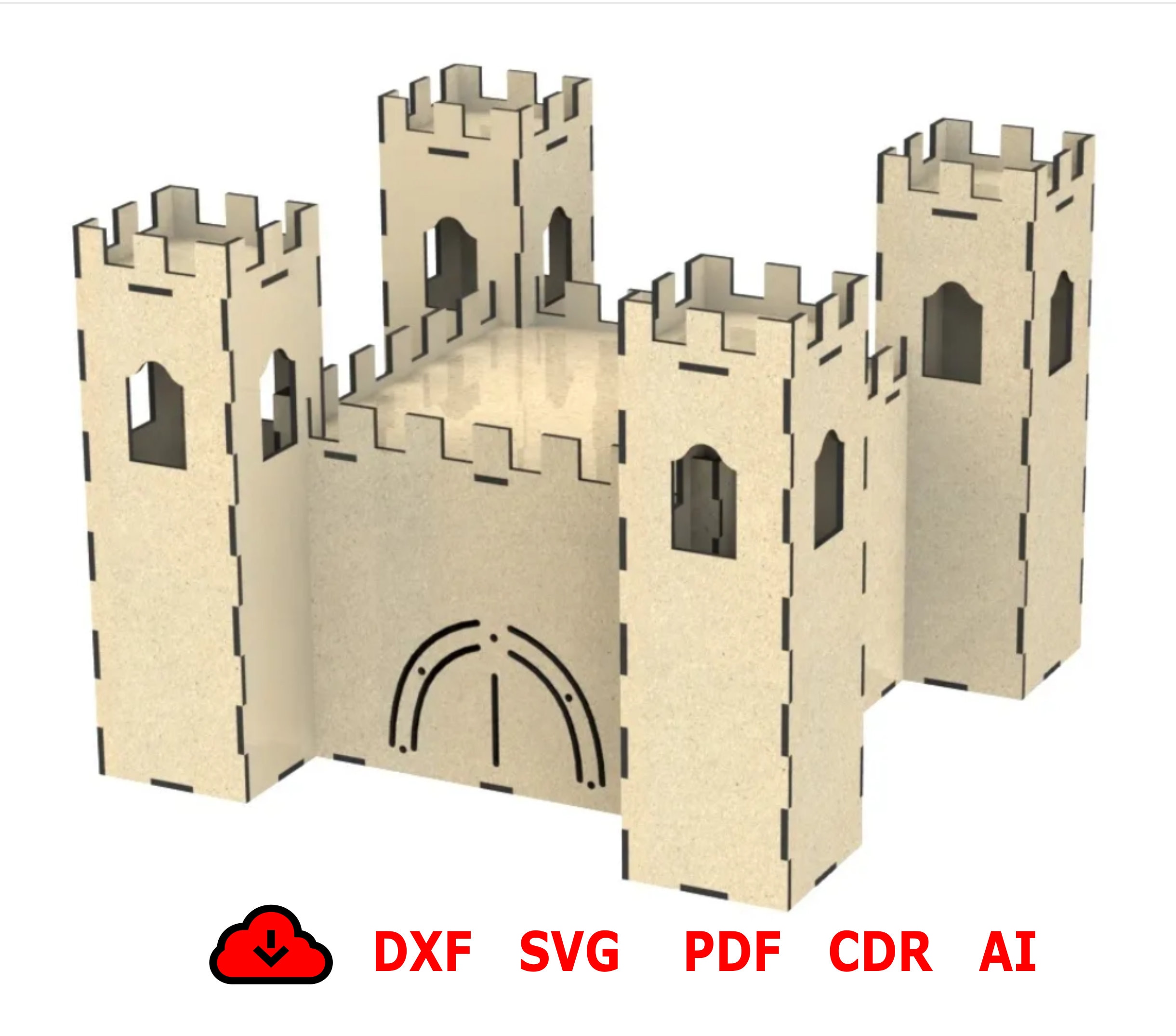 Wooden Castle Laser Cut, Laser Cut Knights Castle, Build Your Own ...