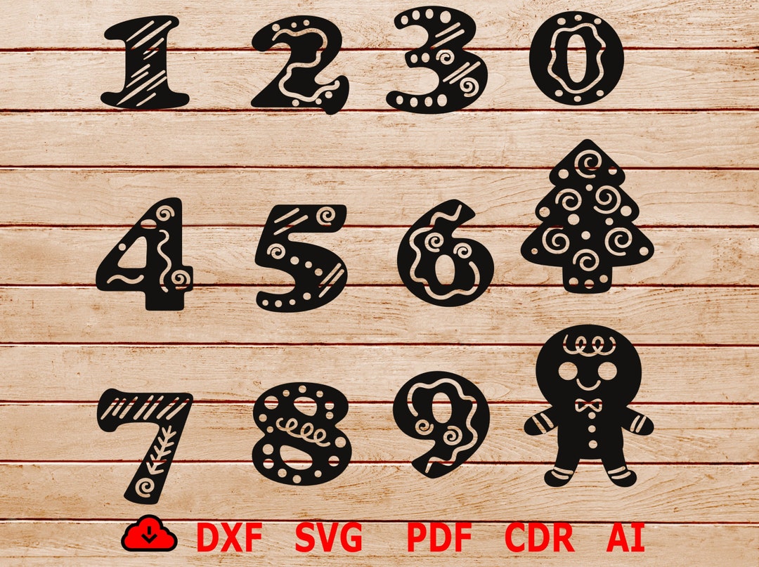 All Full Numbers Christmas New Year SVG Frame , Laser Glowforge Cuting ...