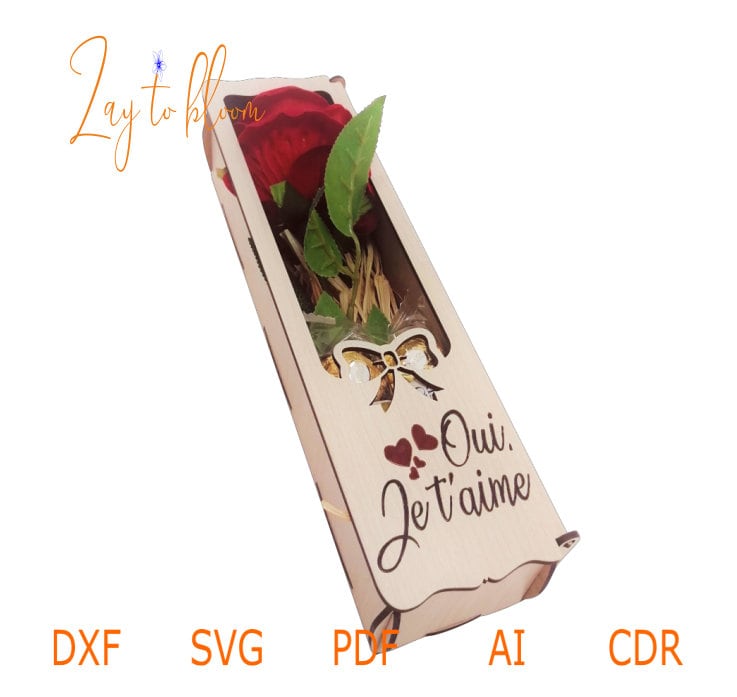 DXF SVG Files for Laser Wooden Gift Box for Roses, Flowers and Chocolat ...