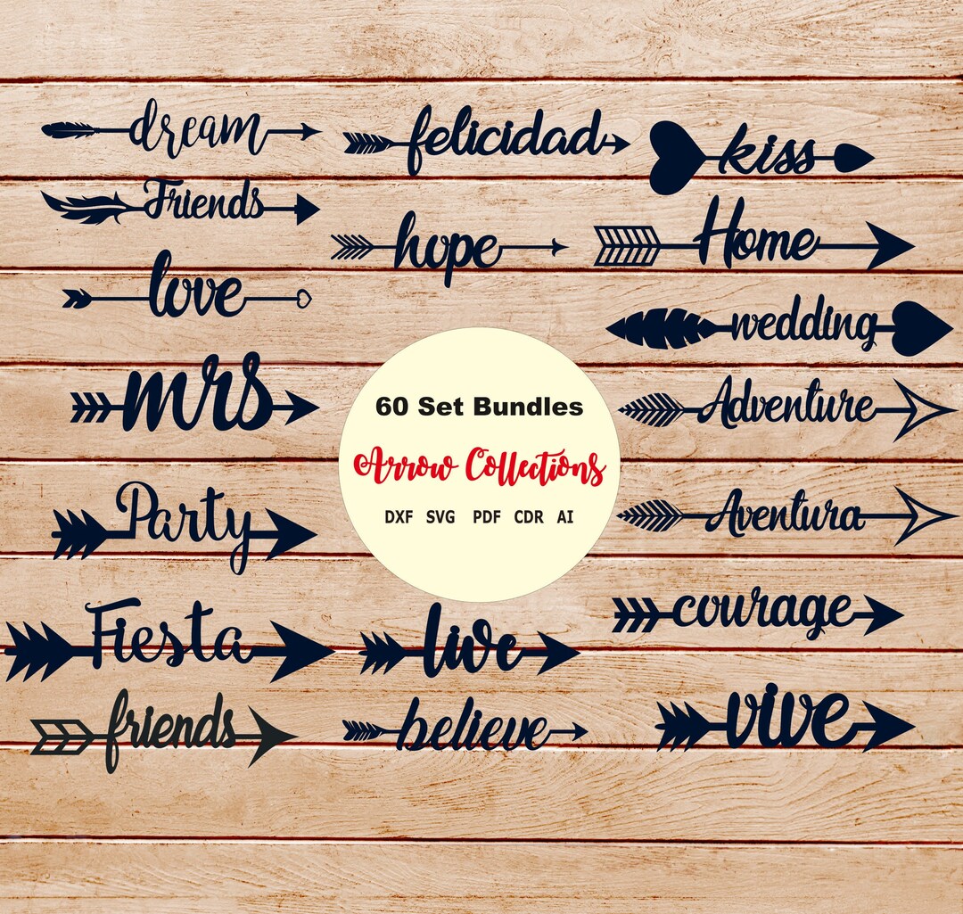 Arrow Collections SVG, Arrow Laser Cut SVG, Decoration Arrow Glowforge ...
