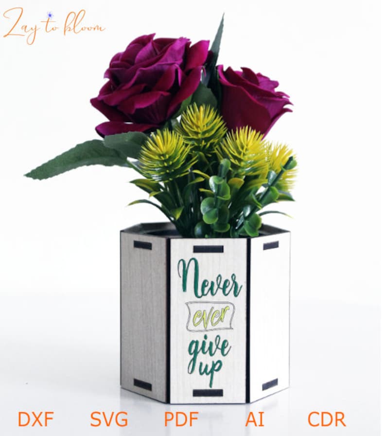DXF Files for Laser Wooden Flower Pot, Vector Projects for CNC Router ...