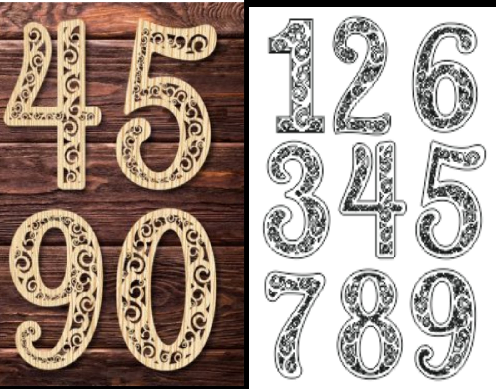 SVG DXF File for All Full Numbers Frame , Laser Glowforge Cuting , SVG ...