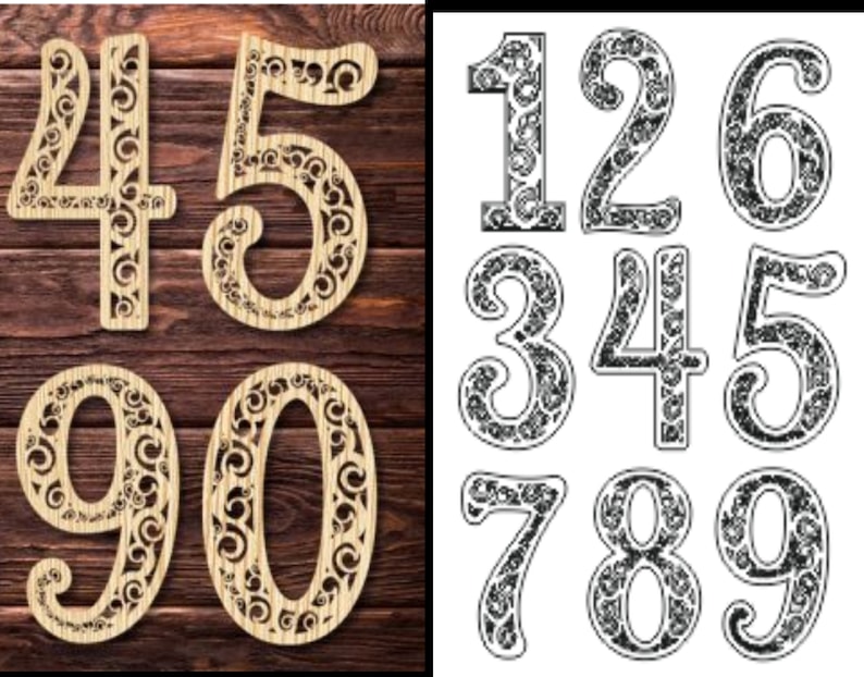 SVG DXF File for All Full Numbers Frame , Laser Glowforge Cuting , SVG ...