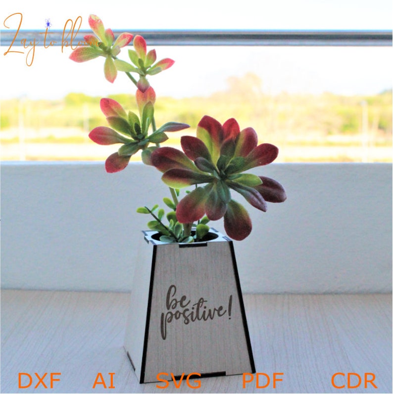 DXF Files for Laser Wooden Pot for Succulents Flowers Vector - Etsy