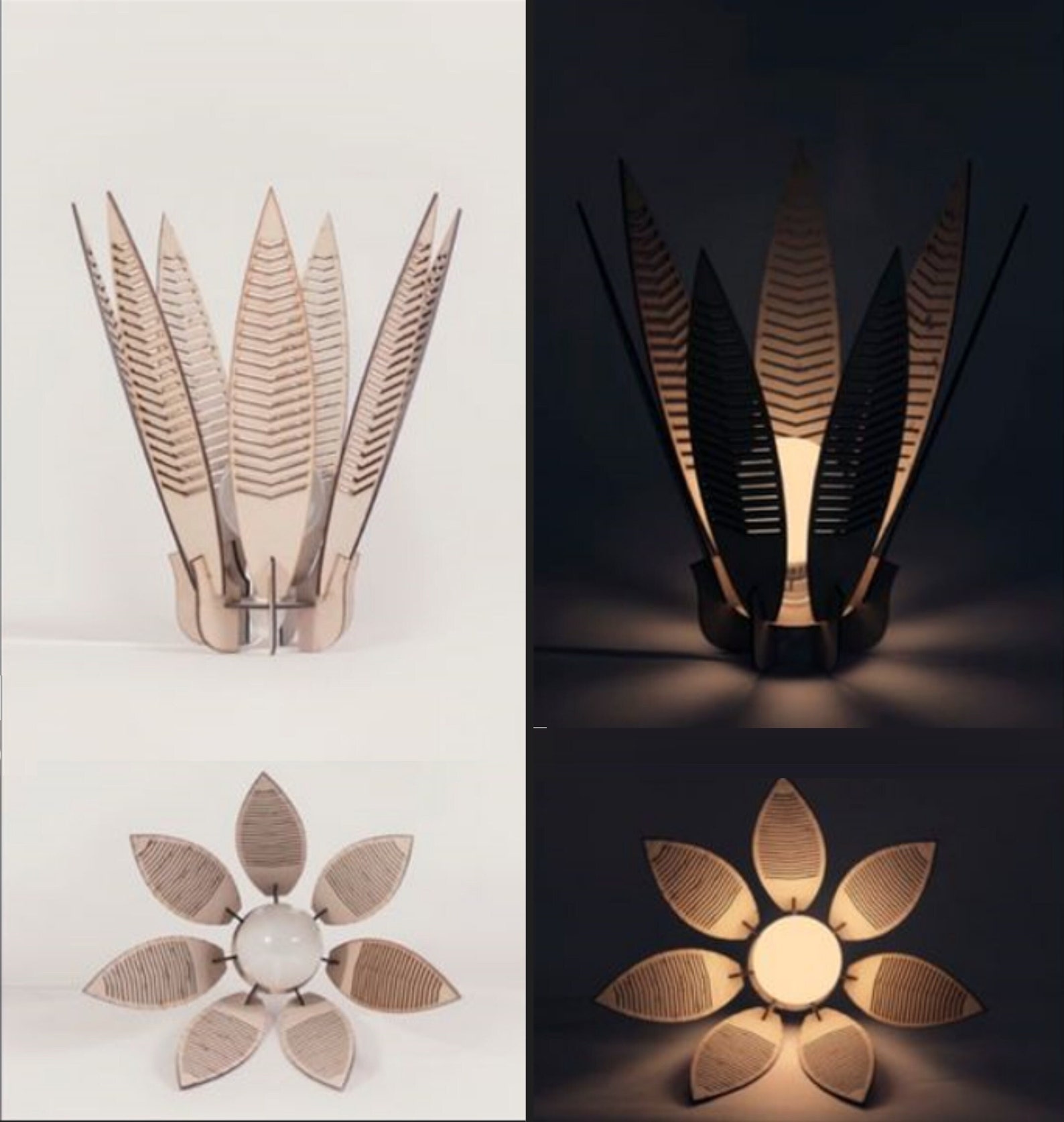 Decorative Flower Lamp Laser Cut, Wooden Table Lamp, Flower Lamp ...