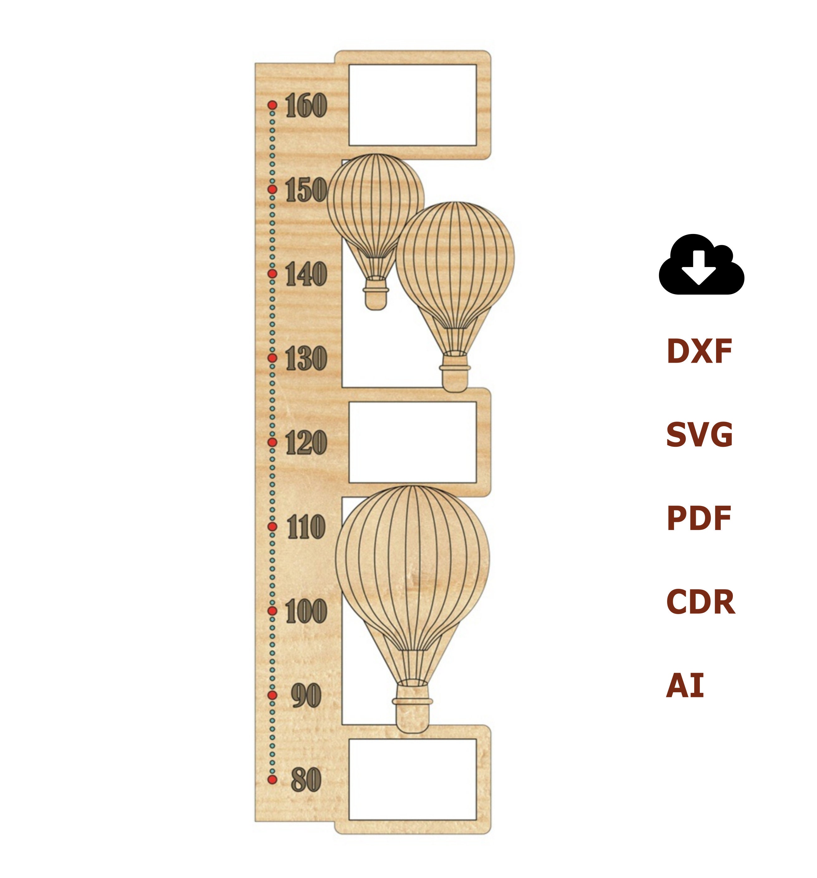 Growth Chart SVG With Photo Frame, Cricut Cut Files. Wall Ruler. Wall ...