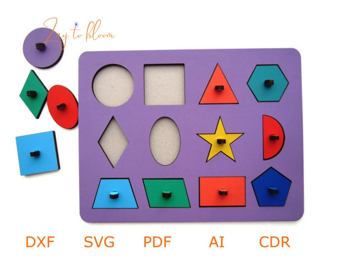 Wooden Puzzle Toy for Kids Laser Cut, Montessori Toys Puzzle Set for ...