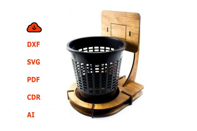 Wooden Trash Can Basketball Stand Laser Cut, Wooden Office Basketball ...