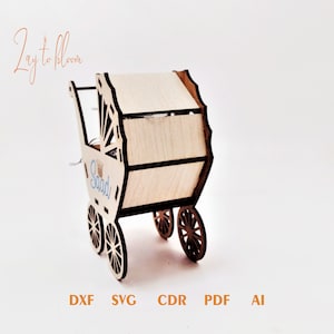 3 Mm Wooden Baby Stroller Svg Dxf Pdf , Baby Svg, Baby Stroller Clipart ...
