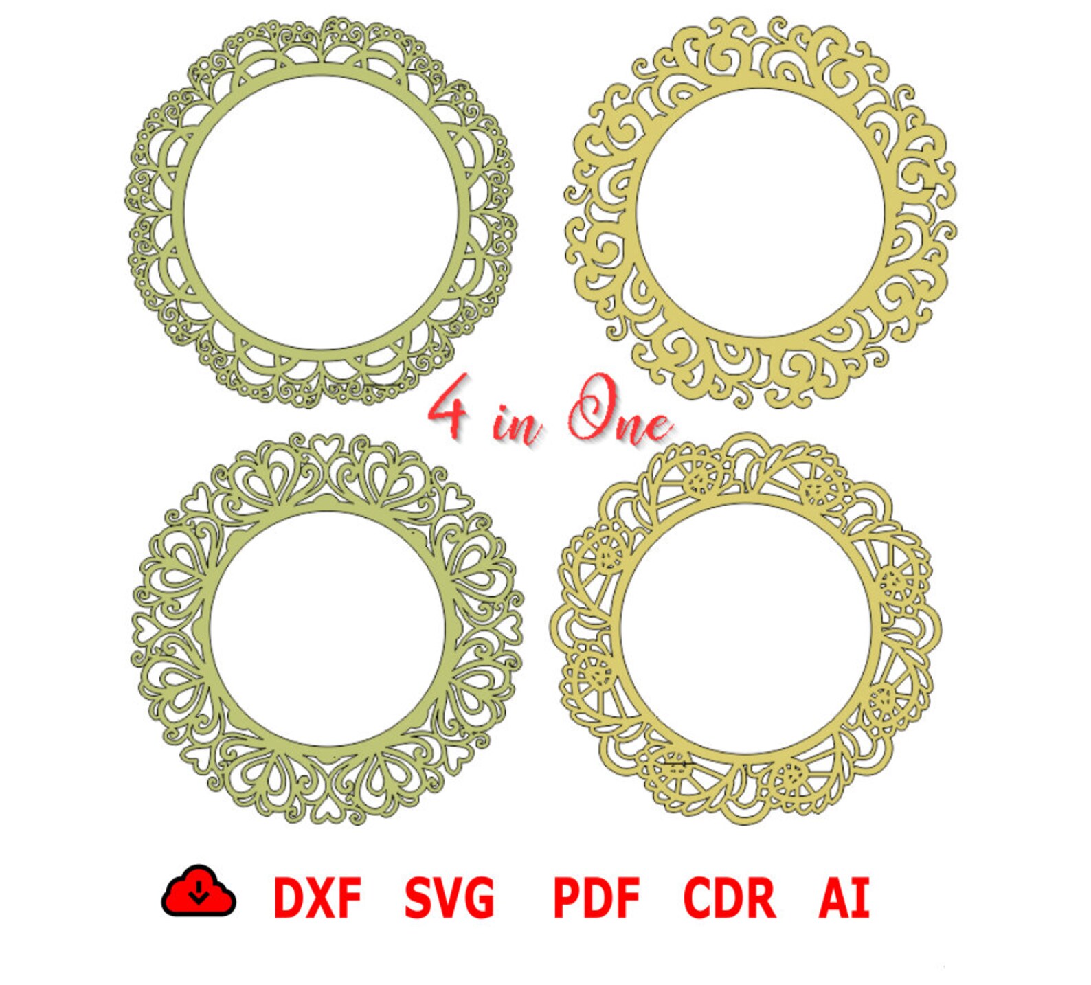 Round Frame Template Laser Cut Svg , Wooden Round Frame Template ...