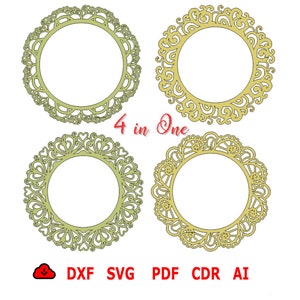 Round Frame Template Laser Cut Svg , Wooden Round Frame Template ...