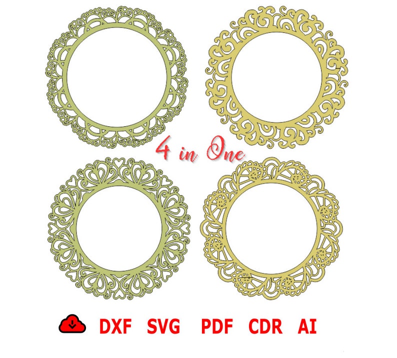 Round Frame Template Laser Cut Svg , Wooden Round Frame Template ...