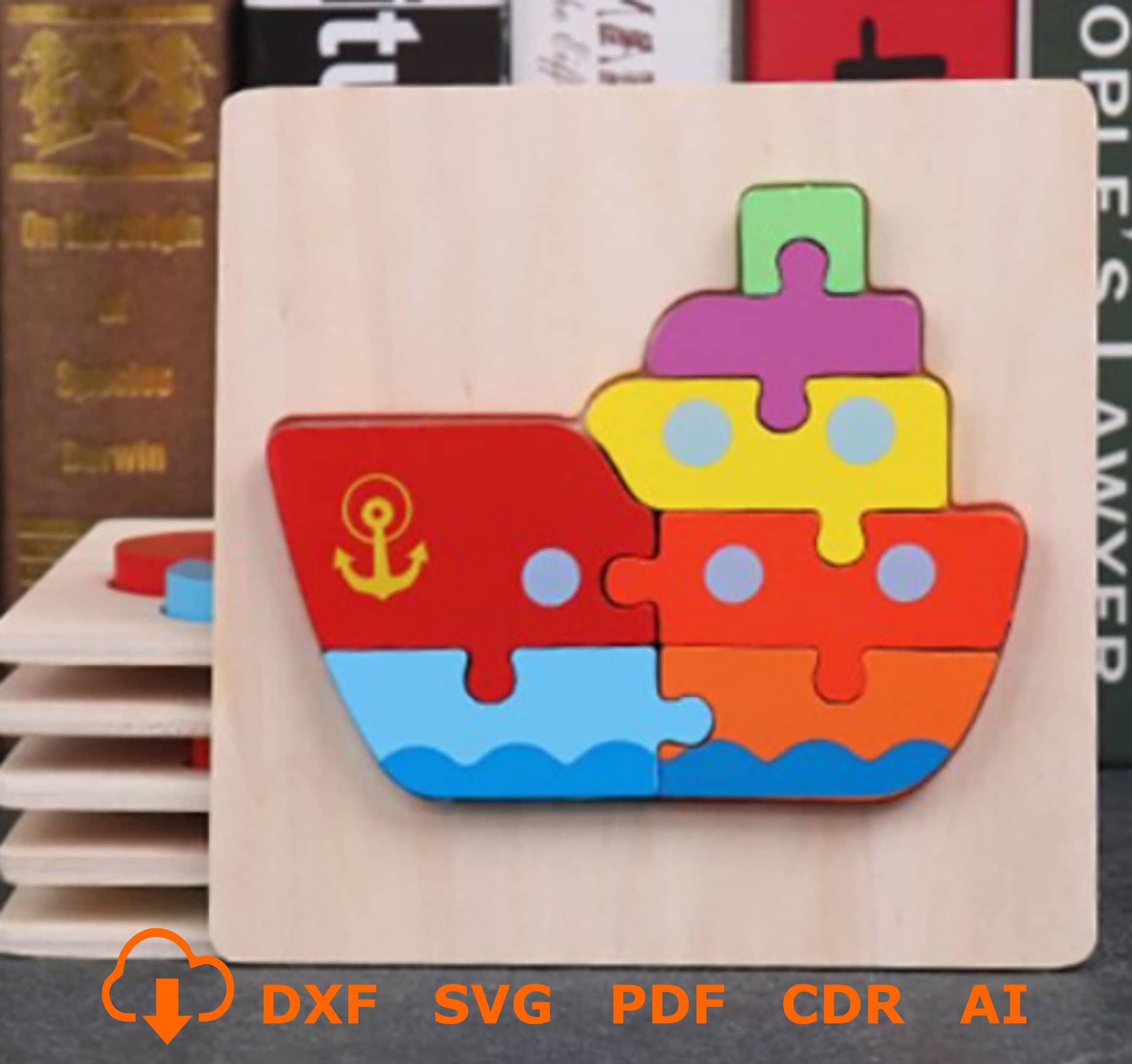Wooden Ship Puzzle Laser Cut, Wooden Puzzle Ship Kids Puzzles, Jigsaw ...