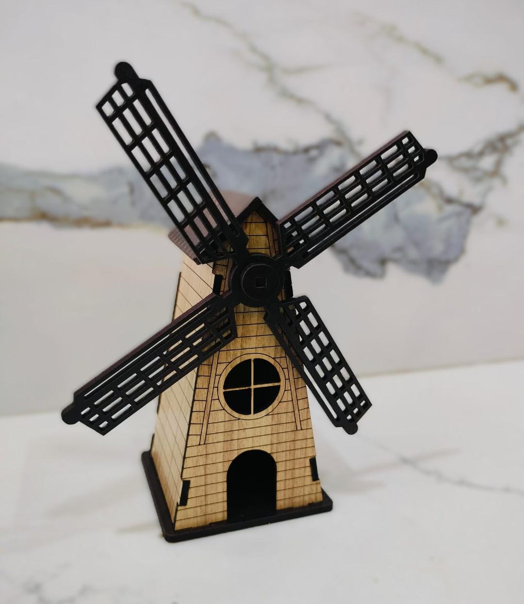 3D Wooden Windmill SVG File for Laser Cut | DIY Desk & Room Decor ...