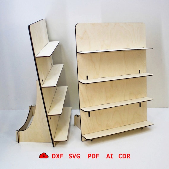 Wooden Display Stand Svg 4mm Laser Cut / Wooden Step Shelf - Etsy