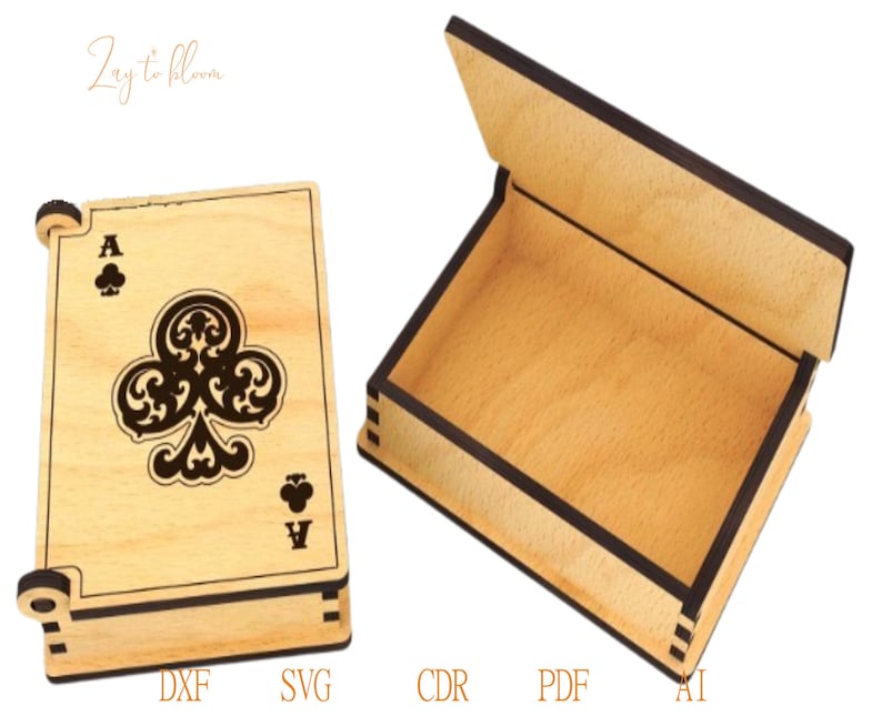 Poker Card Box 3mm, Laser Cut Files, Laser Cut Template, Laser Cut ...