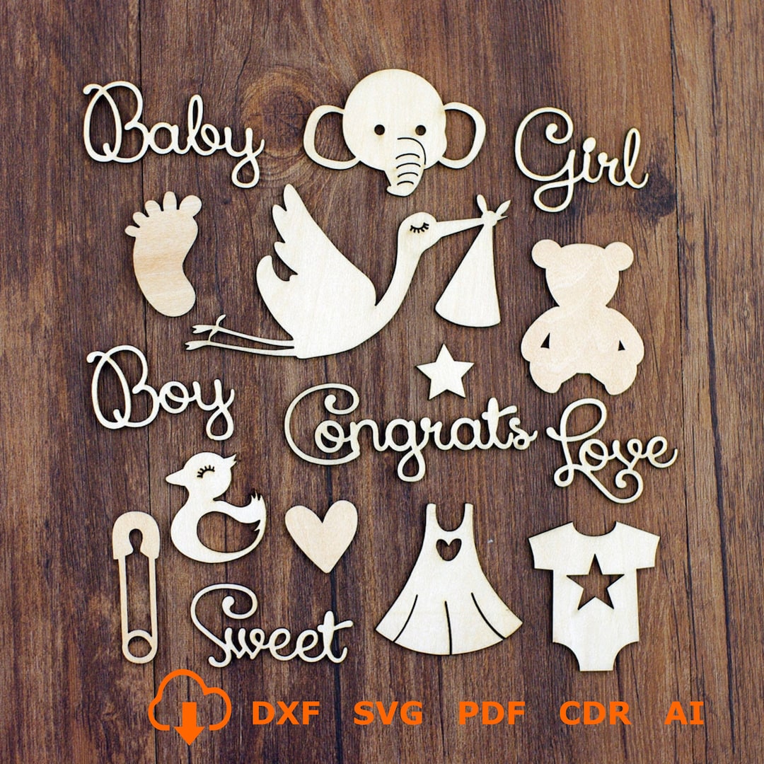 Baby Shower New Baby Laser Cut, Baby Cricut Silhouette SVG , Baby Shape ...
