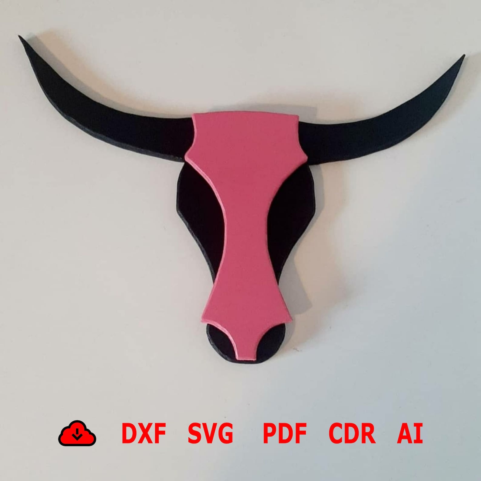 Wooden Wall Bull Head Laser Cut, Wall Bull Head Cut Files, Wall ...