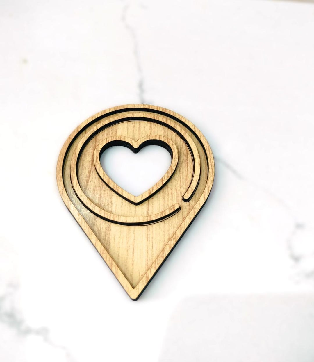3D Location Pin With Heart SVG – 3D Heart Map Pin Dxf- Laser Cut ...