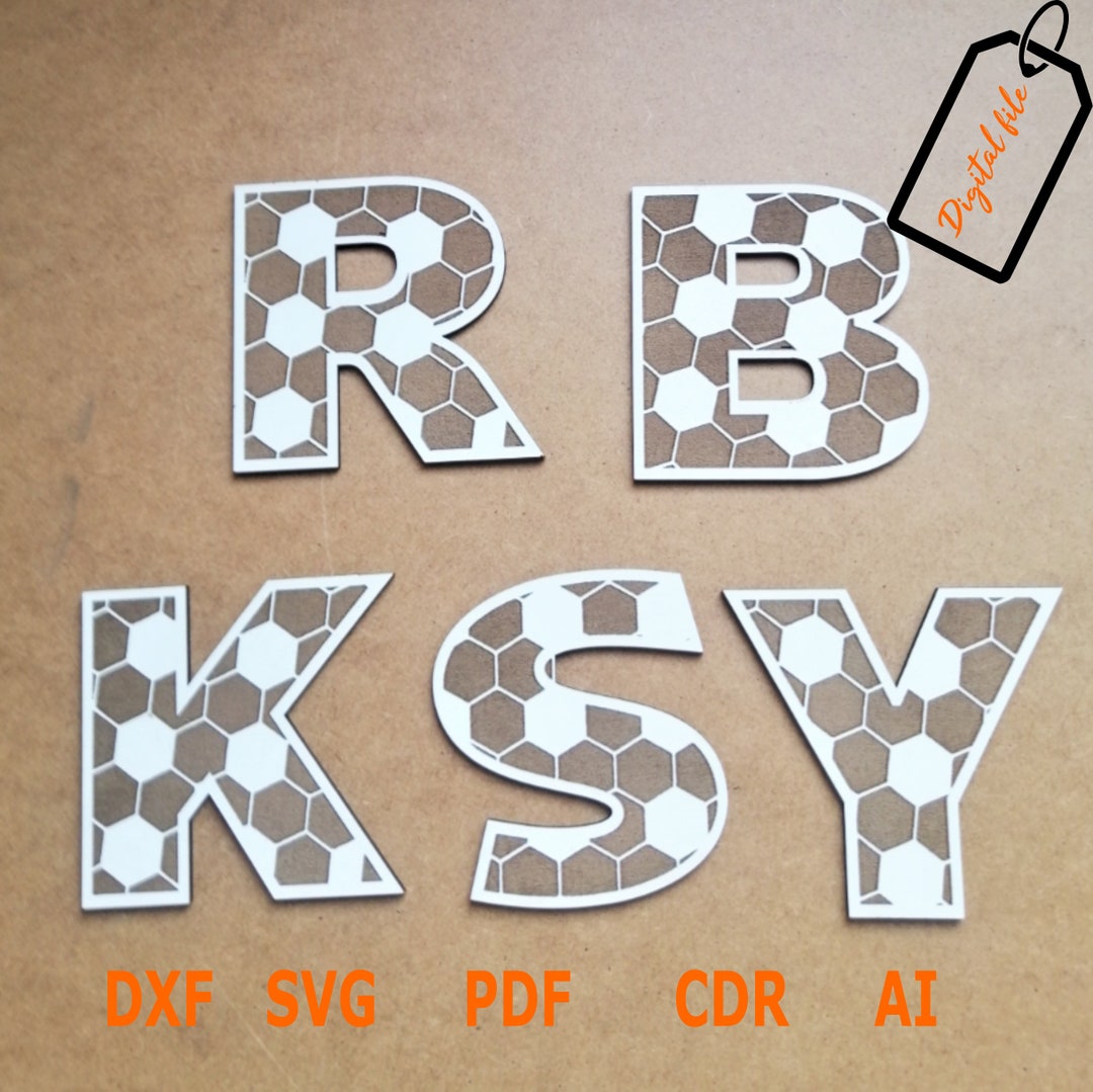 All Full Soccer Alphabet Lettres SVG DXF, Frame Svg, Laser Glowforge ...