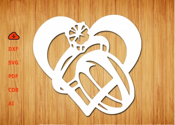 Wooden Engagement Ring Decoration Laser Cut / Wedding Rings - Etsy