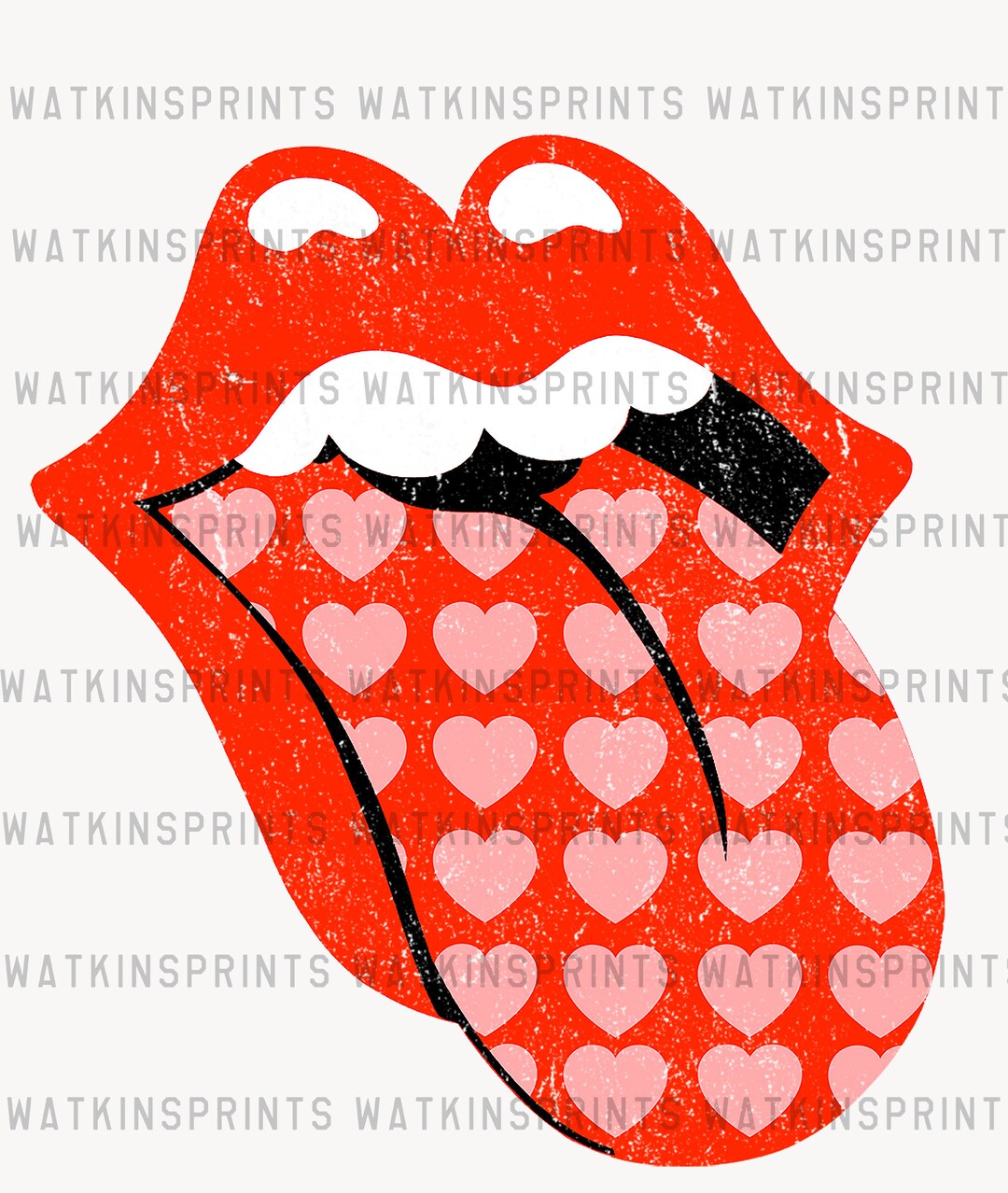 Rolling Stones Heart Tongue, Valentine's Day Heart Tongue, Kiss Lips ...
