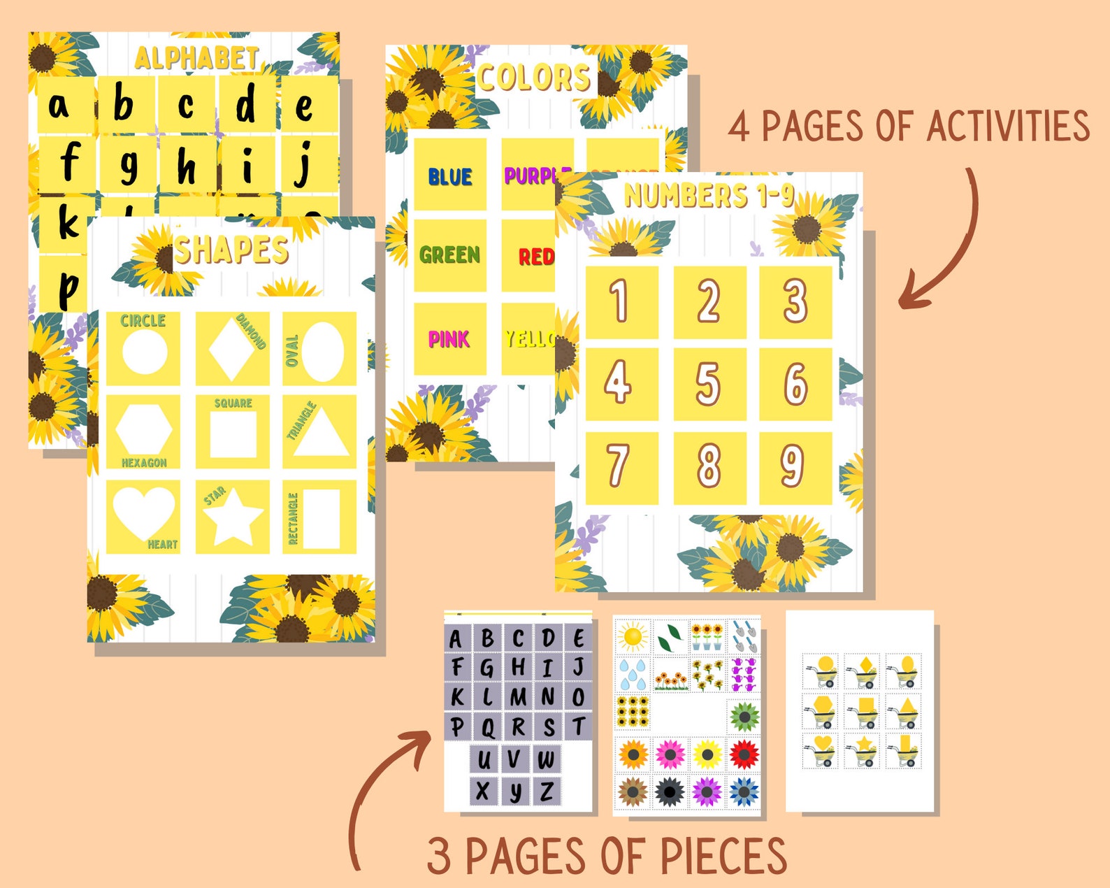 Busy Book / Printable Kids Activity Pages / Sunflower Theme - Etsy