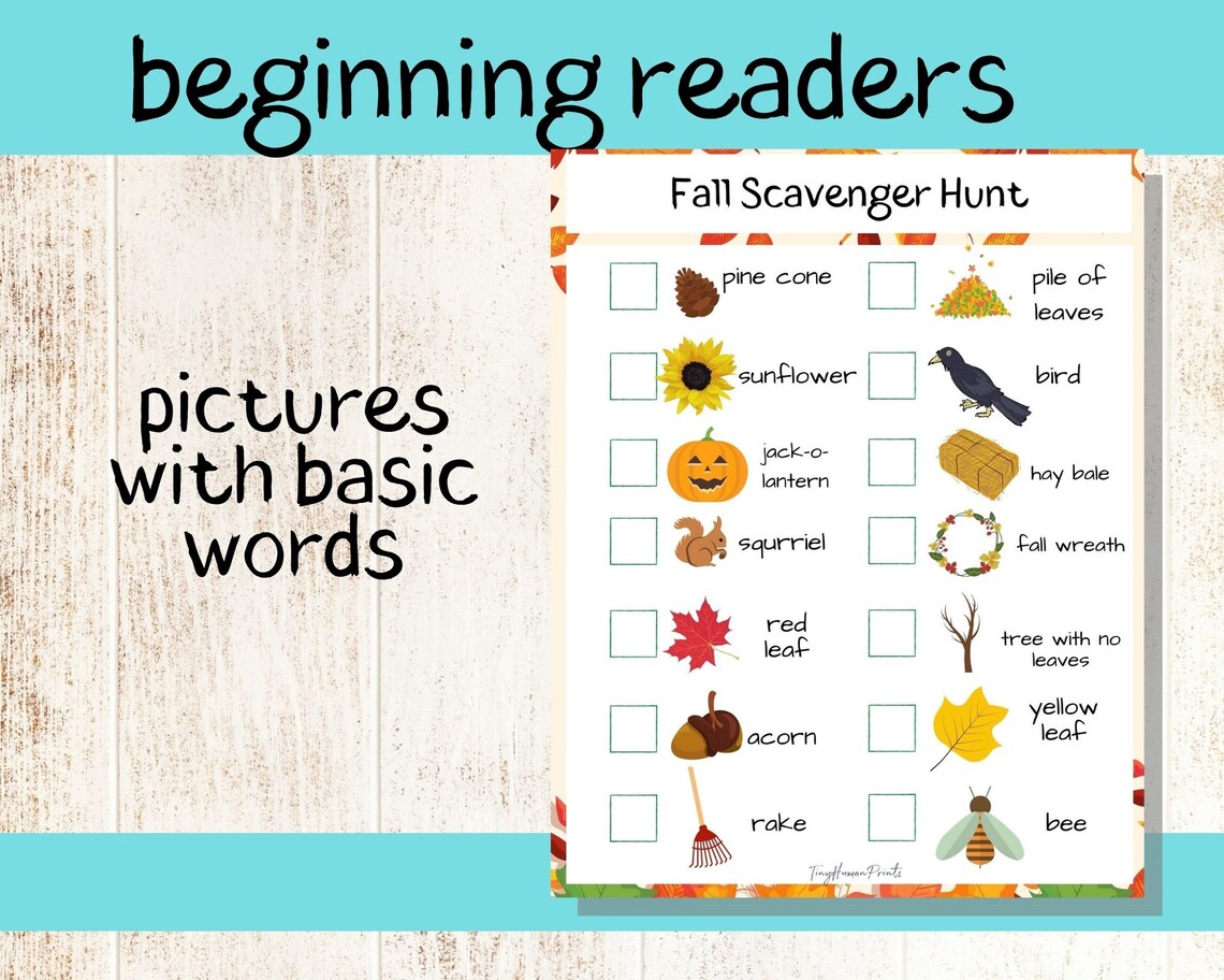 Fall Scavenger Hunt / Autumn Scavenger Hunt / Fall Activity / Outdoor ...