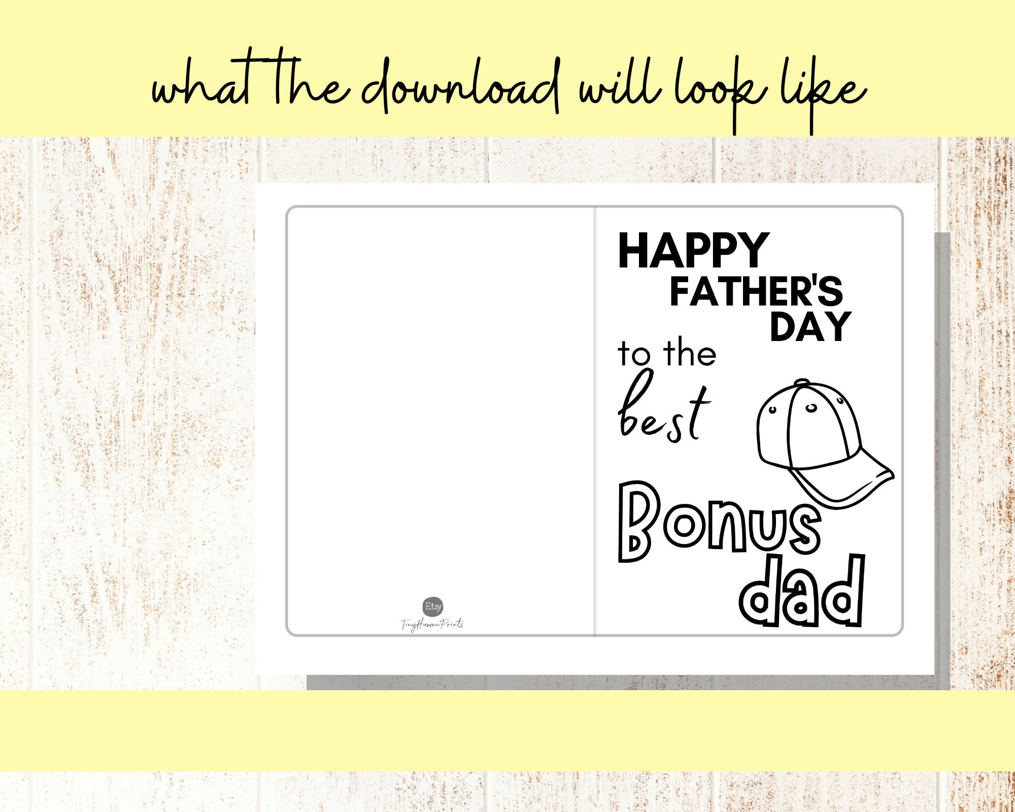 Printable Father's Day Card / Bonus Dad/ Step Dad / Print and Color ...