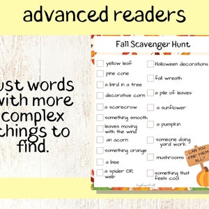 Fall Scavenger Hunt / Autumn Scavenger Hunt / Fall Activity / Outdoor ...