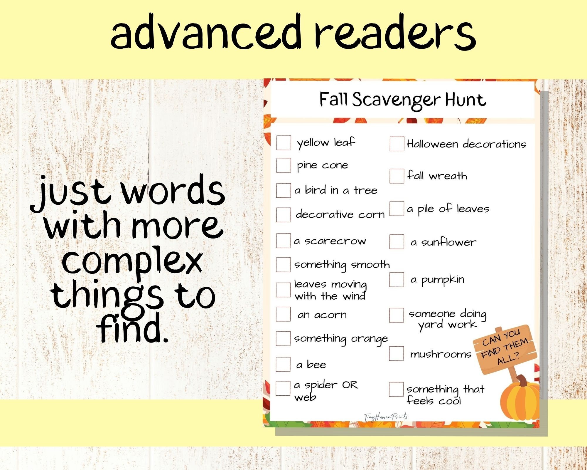 Fall Scavenger Hunt / Autumn Scavenger Hunt / Fall Activity / Outdoor ...
