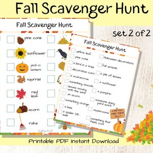 Fall Scavenger Hunt / Autumn Scavenger Hunt / Fall Activity / Outdoor ...
