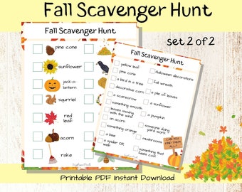 Fall Scavenger Hunt Printable Autumn Outdoor Activity - Etsy