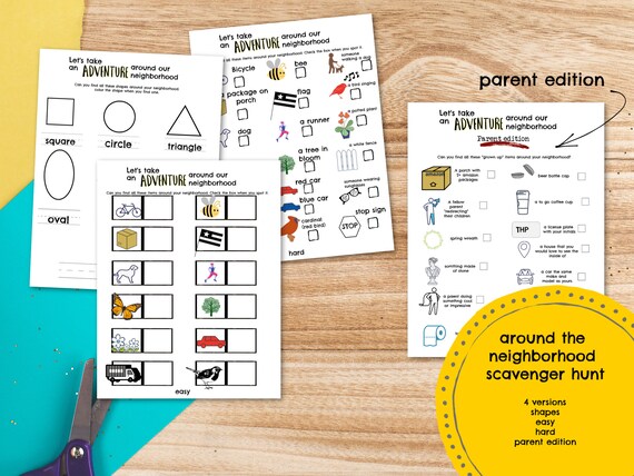 Around the neighborhood scavenger hunt | Etsy