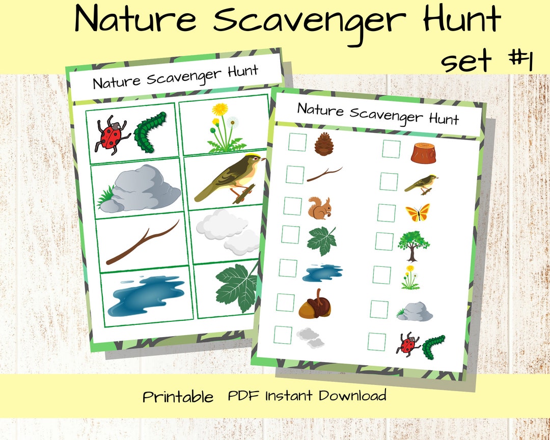 Natur Schnitzeljagd zum Ausdrucken / Aktivität für Kleinkinder - Etsy.de