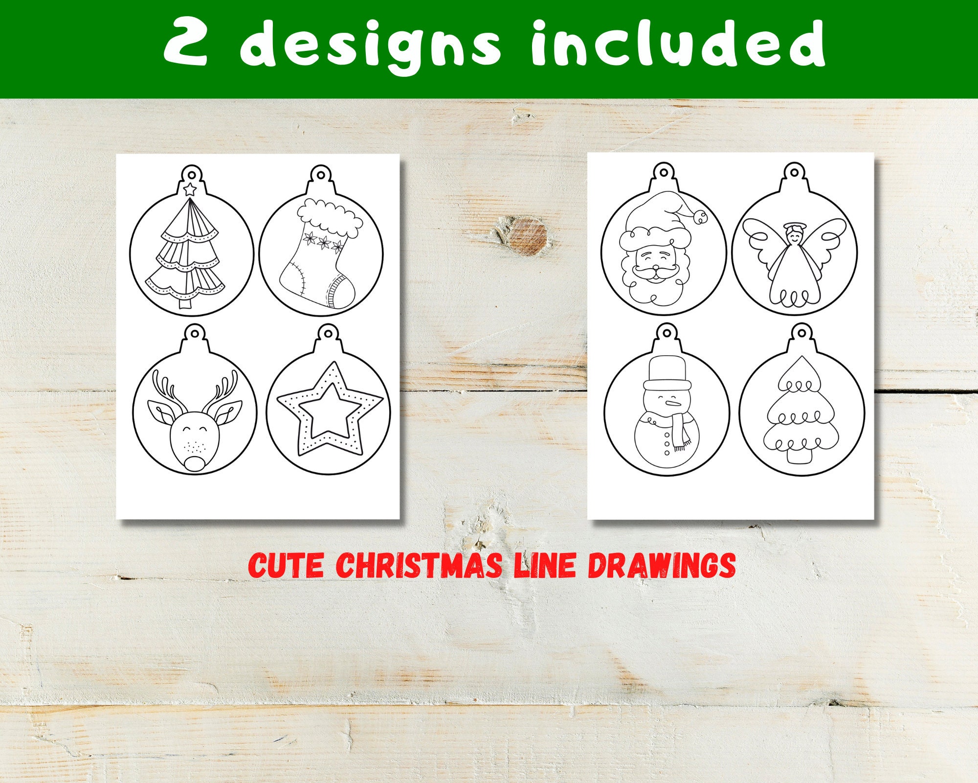 Printable Holiday Craft / 3D Ornaments for Kids / Coloring Pages ...