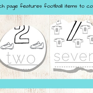 Number Coloring Pages/ Number Worksheet / Football Theme /kids - Etsy