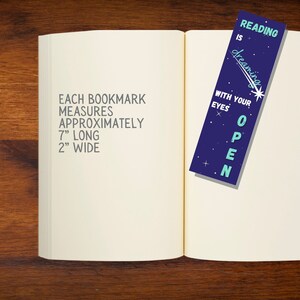 Bookmark template printable/ space theme / stocking stuffer / | Etsy