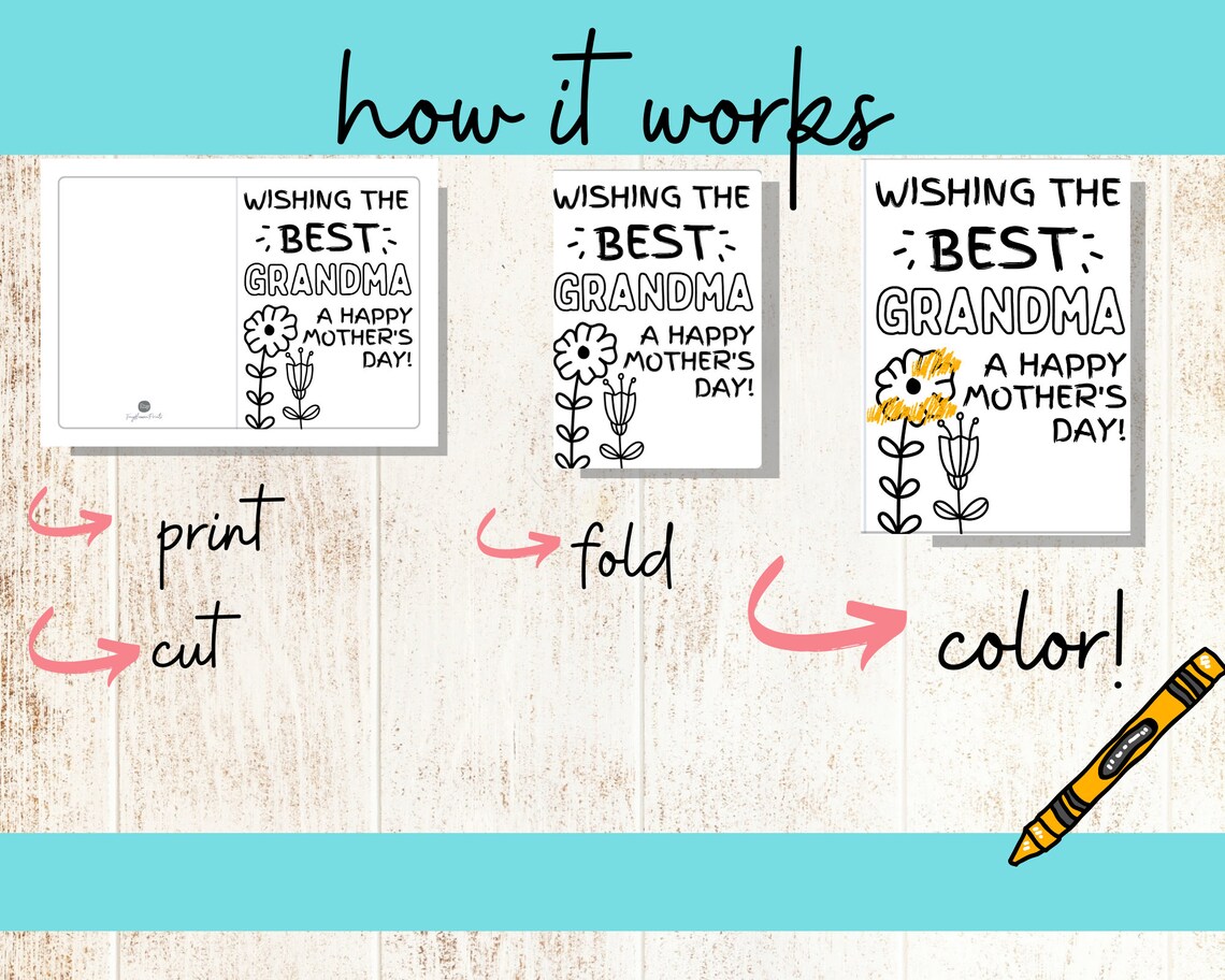 Printable Mother's Day Cards/ for Grandma / Mothers Day Gift for ...