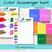 Color Scavenger Hunt Printable / Kids Activity / Color Printable ...