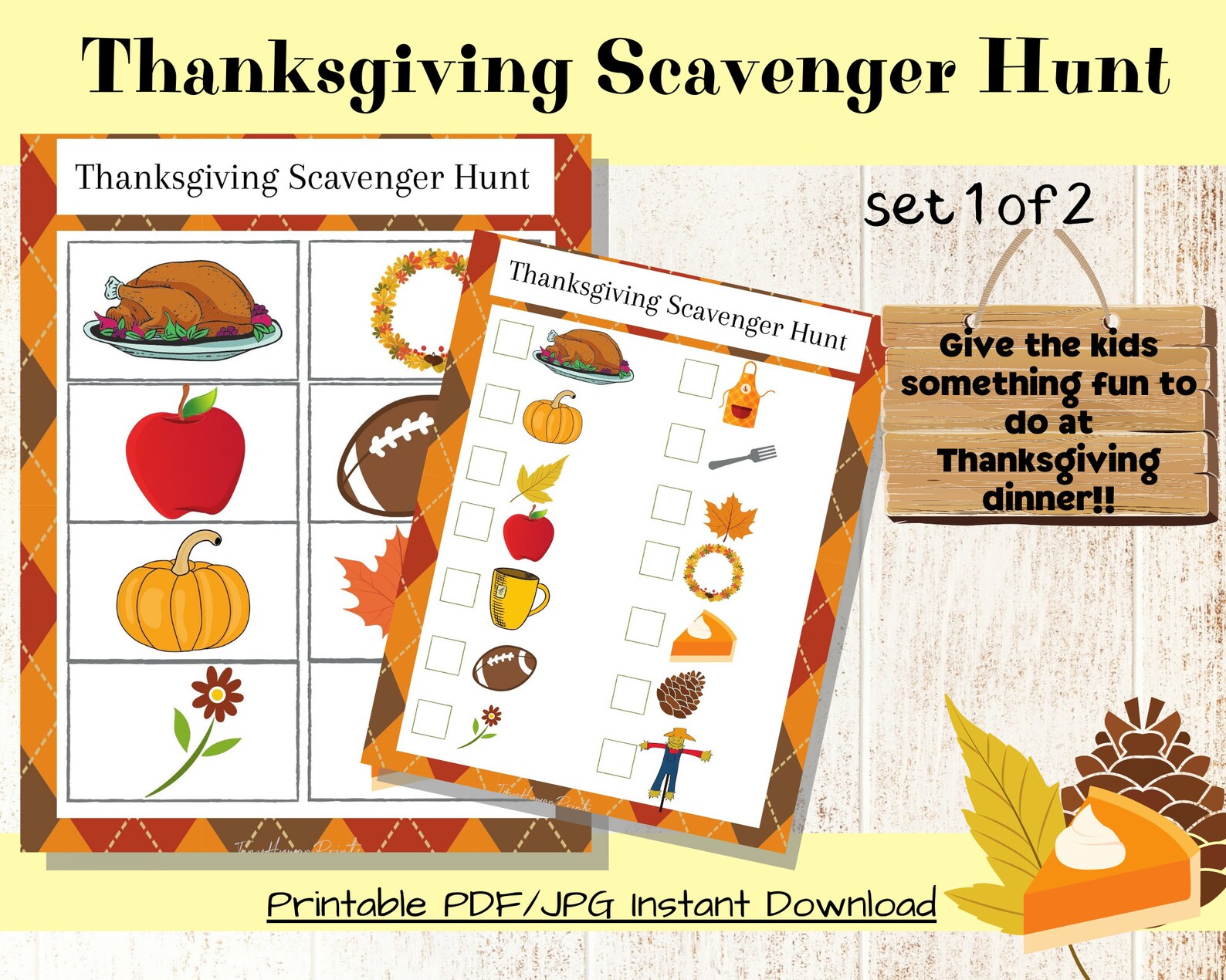 Thanksgiving Scavenger Hunt / Thanksgiving Dinner Activity / Holiday ...