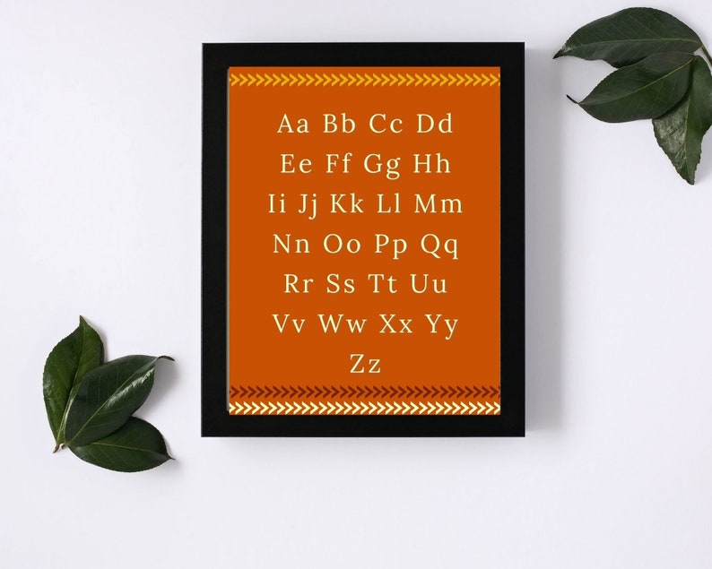 Alphabet and Numbers Decor / Printable Wall Art / Boho Aztec / - Etsy
