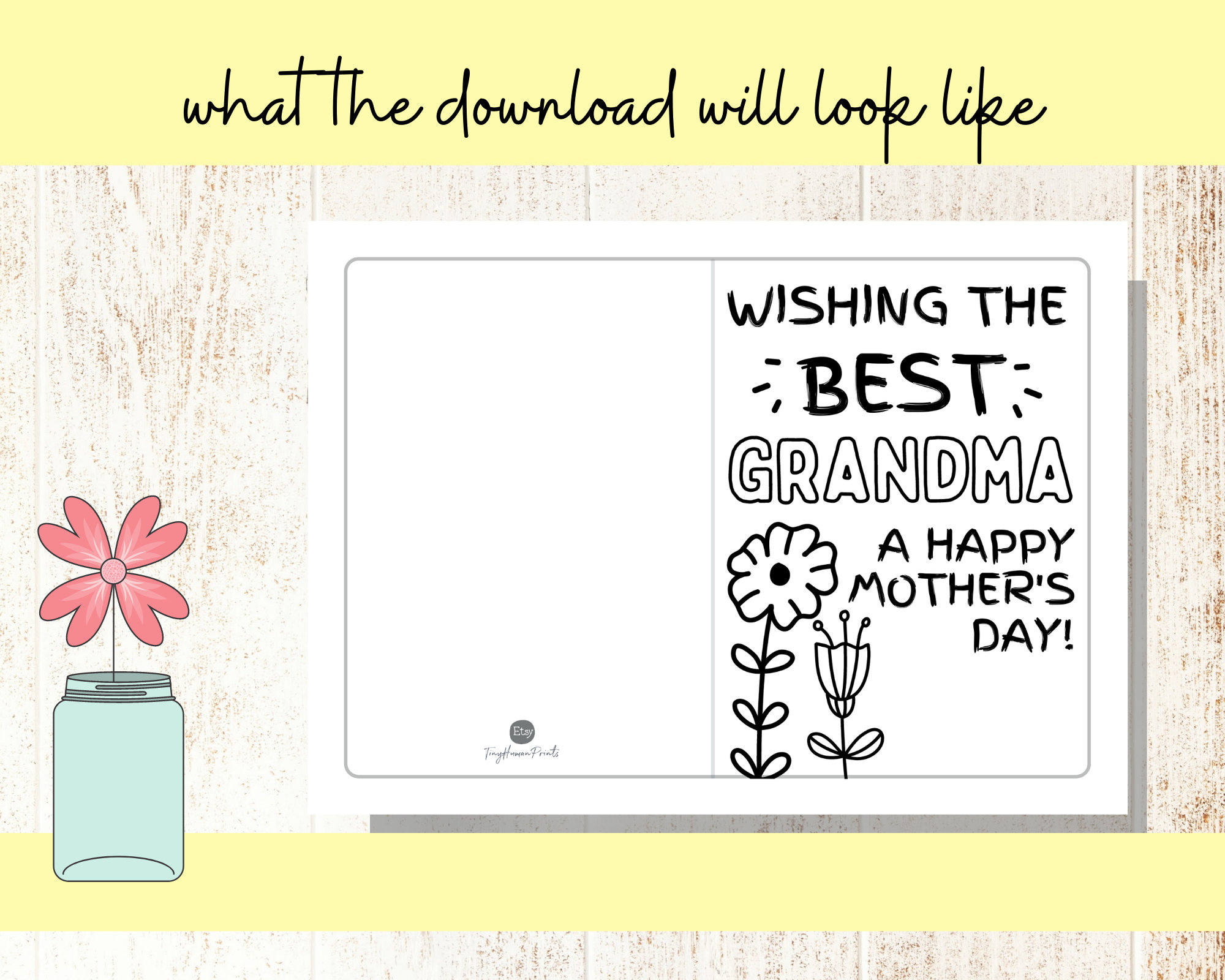 Printable Mother's Day Cards/ for Grandma / Mothers Day Gift for ...