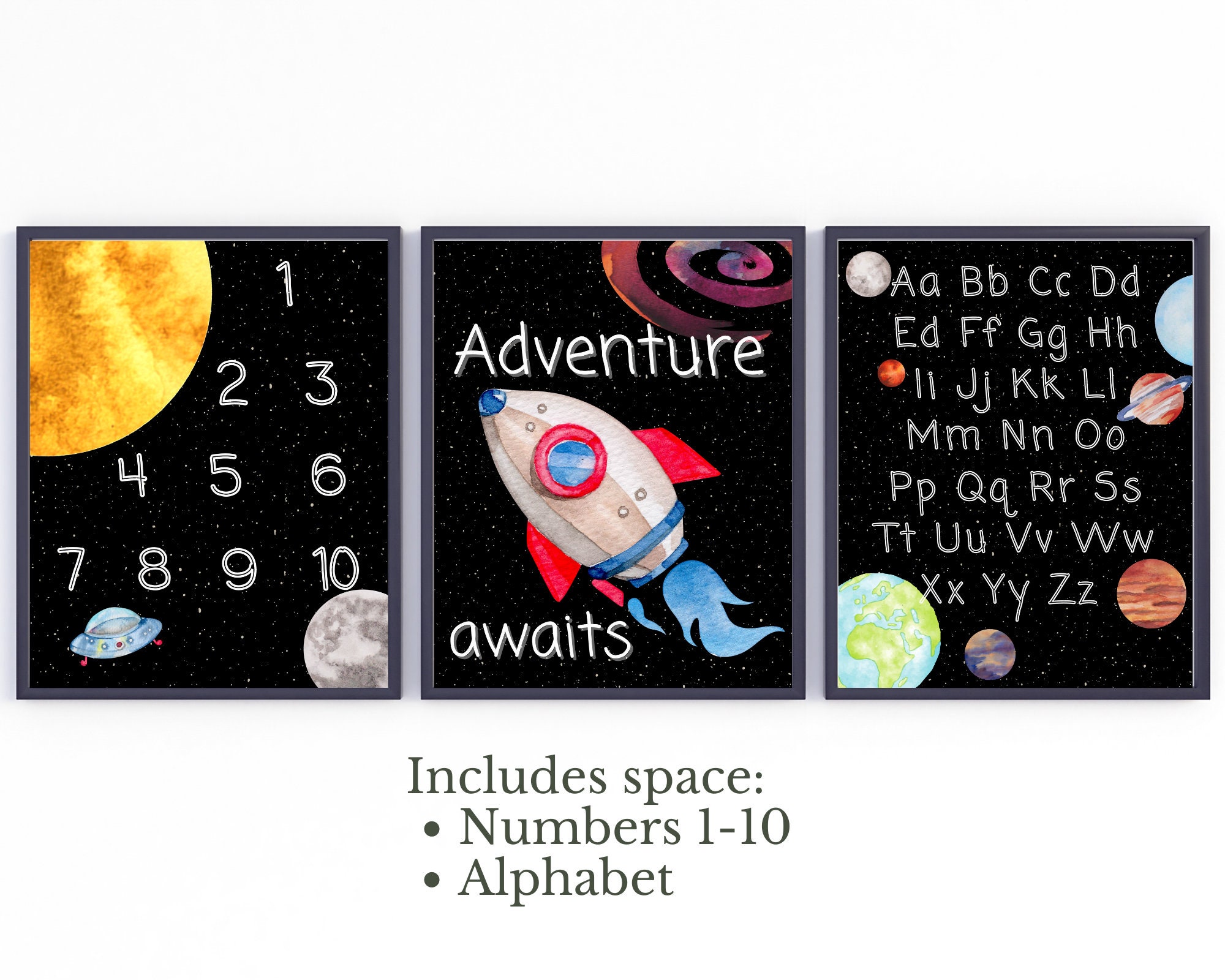 Printable Kids Wall Art / Space Stars and Planets / Space - Etsy