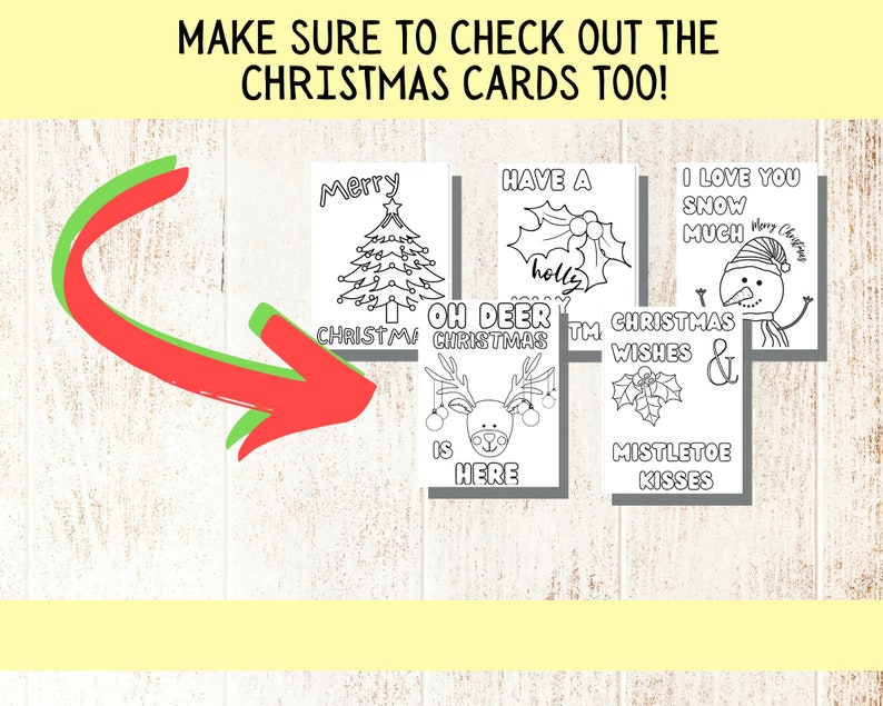 Printable Holiday Card / Kids Christmas Cards / Coloring Pages for ...