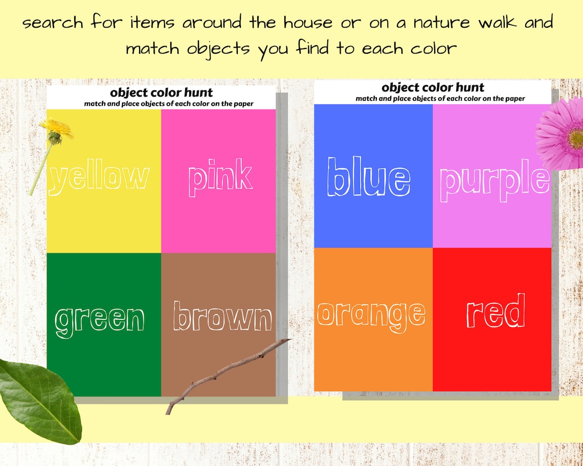 Color Scavenger Hunt Printable / Kids Activity / Color Printable ...